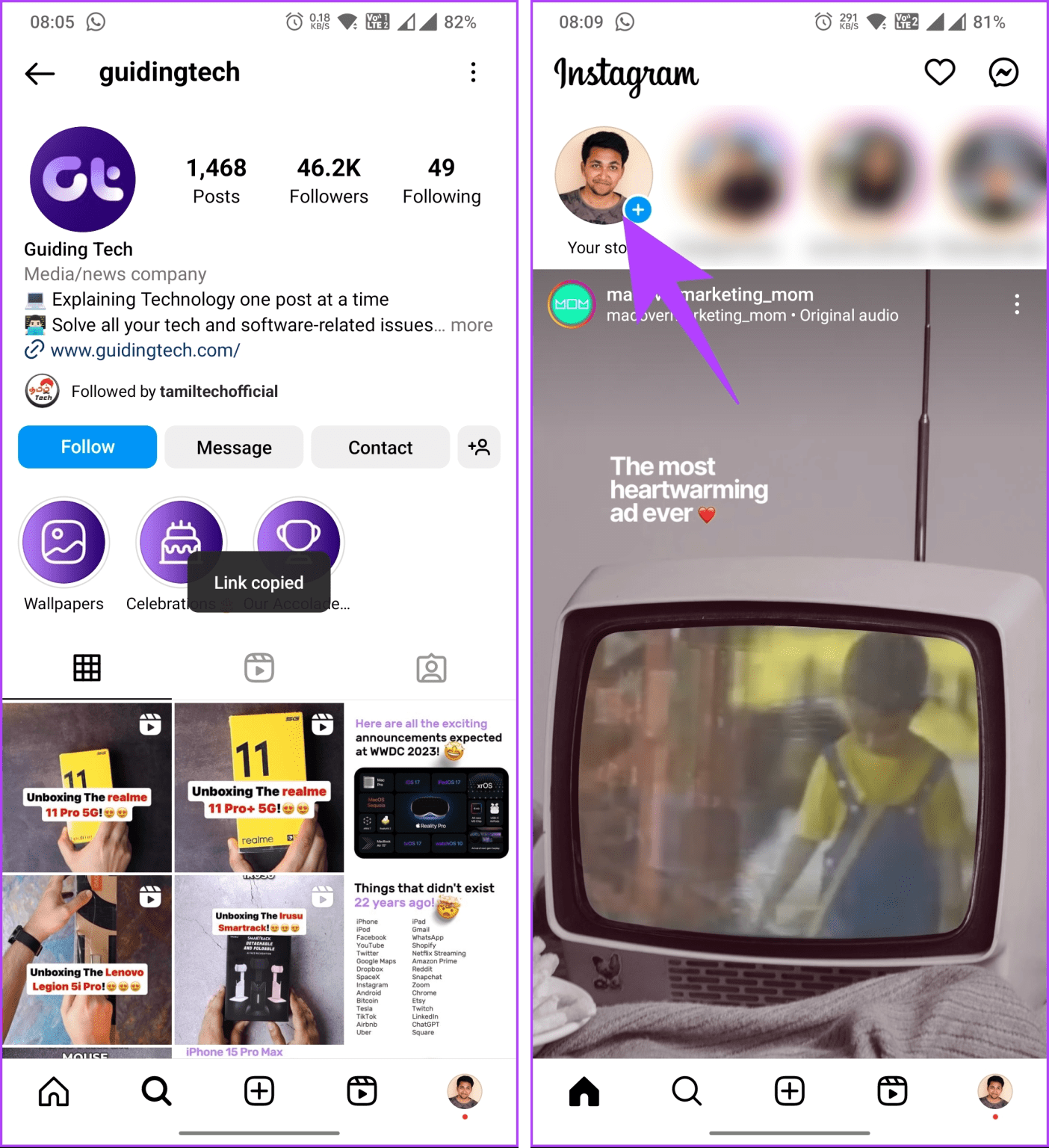 How to Share Your Instagram Profile Link - Guiding Tech