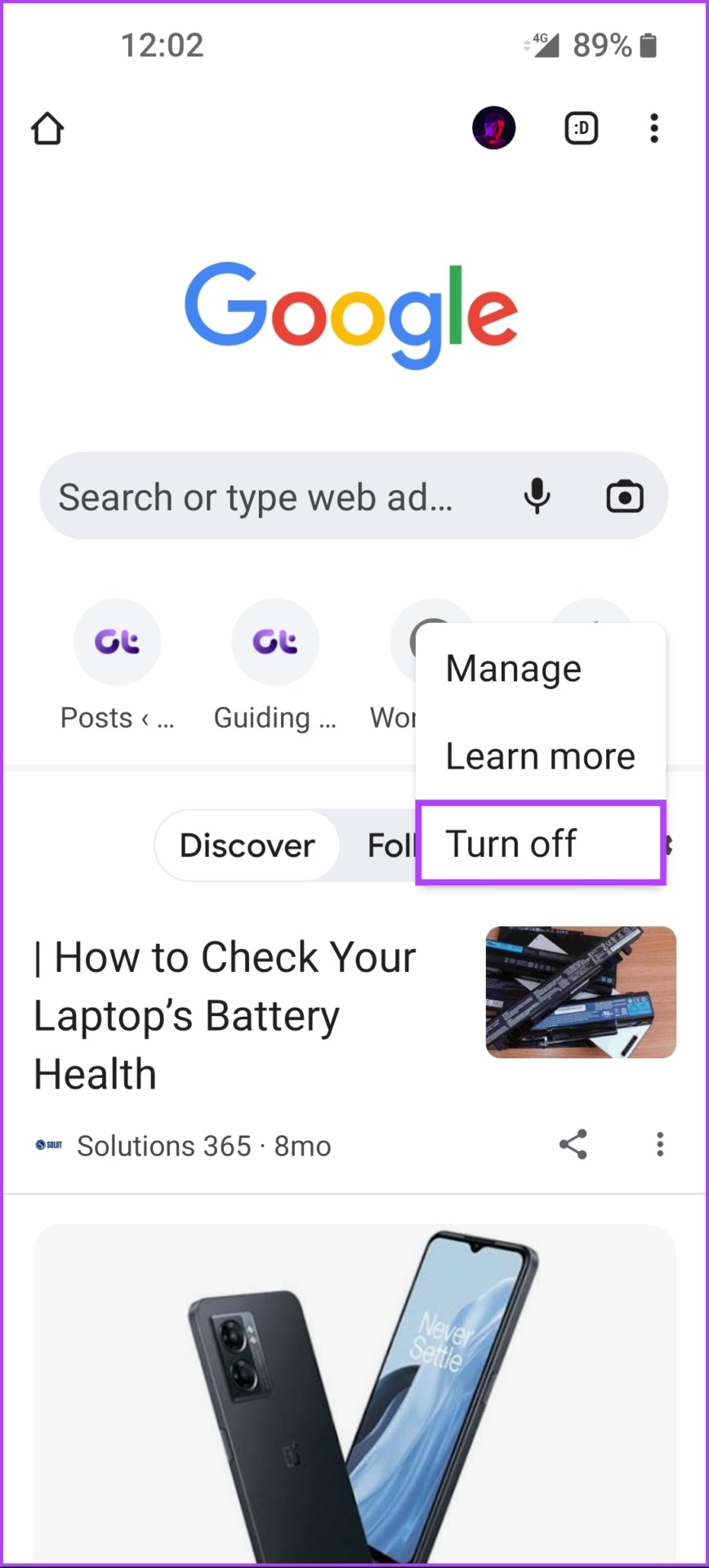 How to Completely Disable Google Discover on Android - Guiding Tech