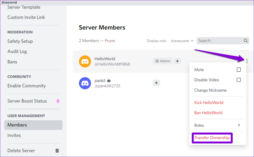 How to Make Someone Server Admin or Owner on Discord - Guiding Tech