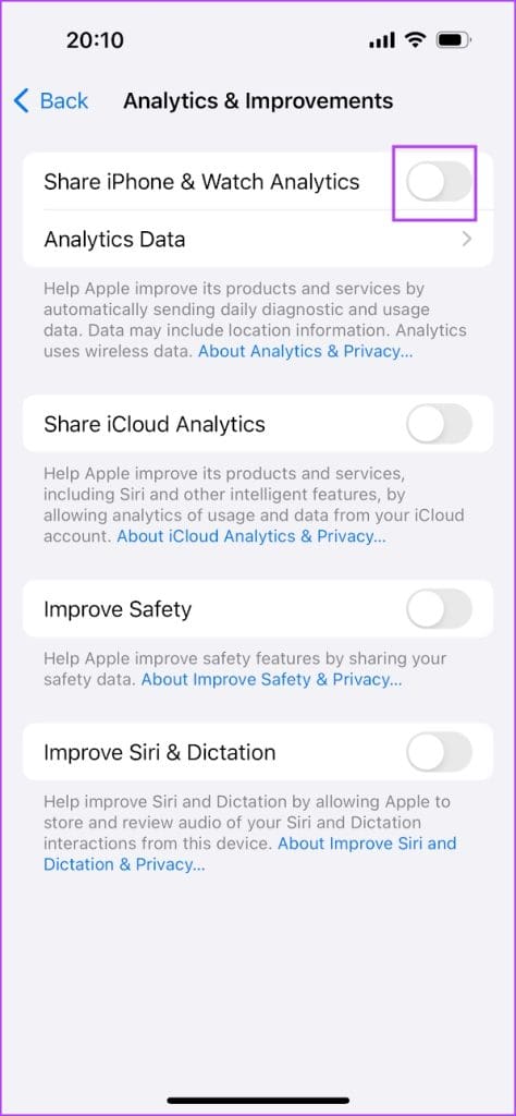 What Is iPhone Analytics Data and How to Enable or Disable It - Guiding ...