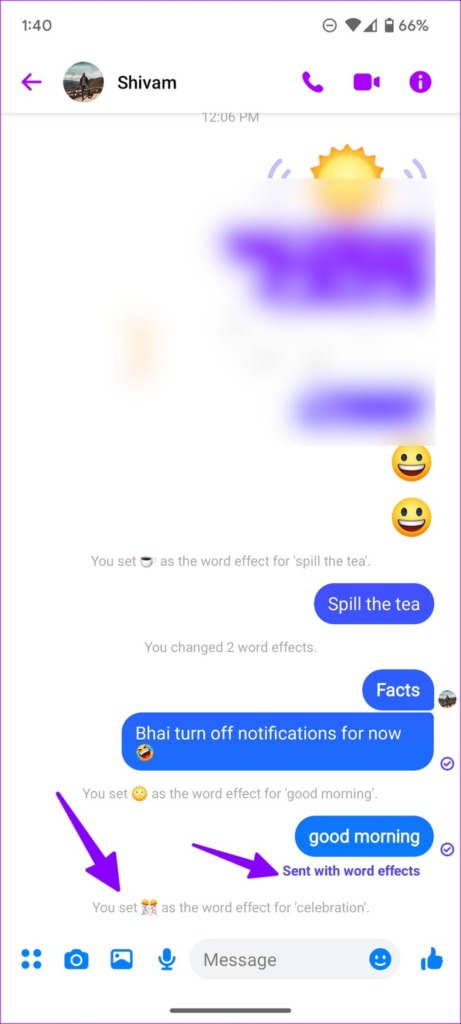 How to Add Special Effects to Words on Facebook Messenger - Guiding Tech