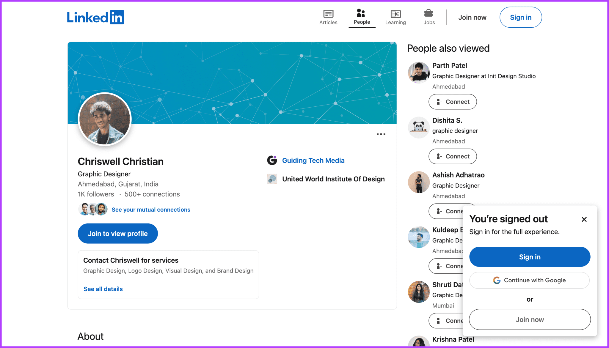 How to View LinkedIn Profiles Anonymously or Without Account - Guiding Tech