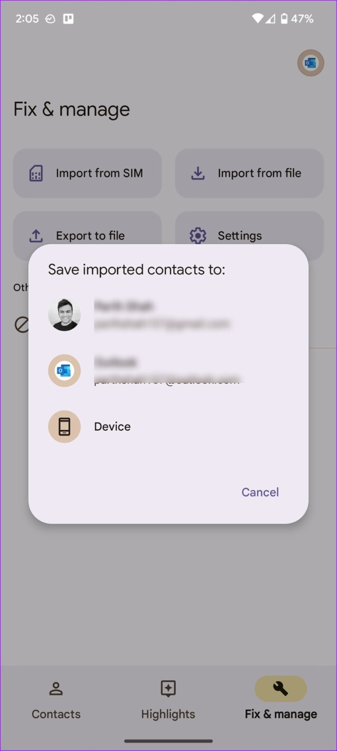 3 Ways to Sync Outlook Contacts With Android - Guiding Tech