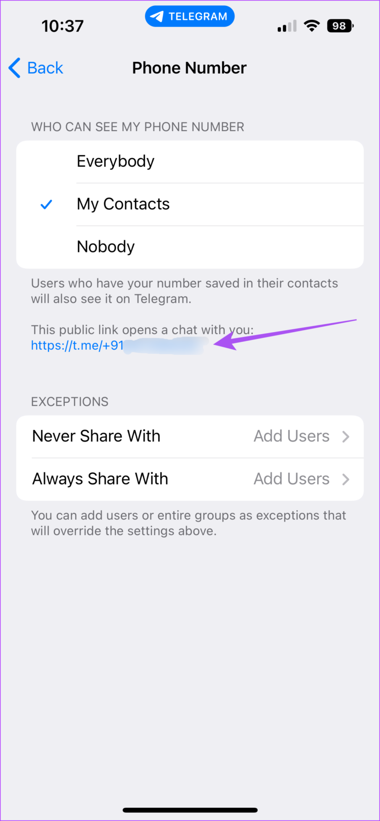 How to Create Phone Number Link on Telegram - Guiding Tech