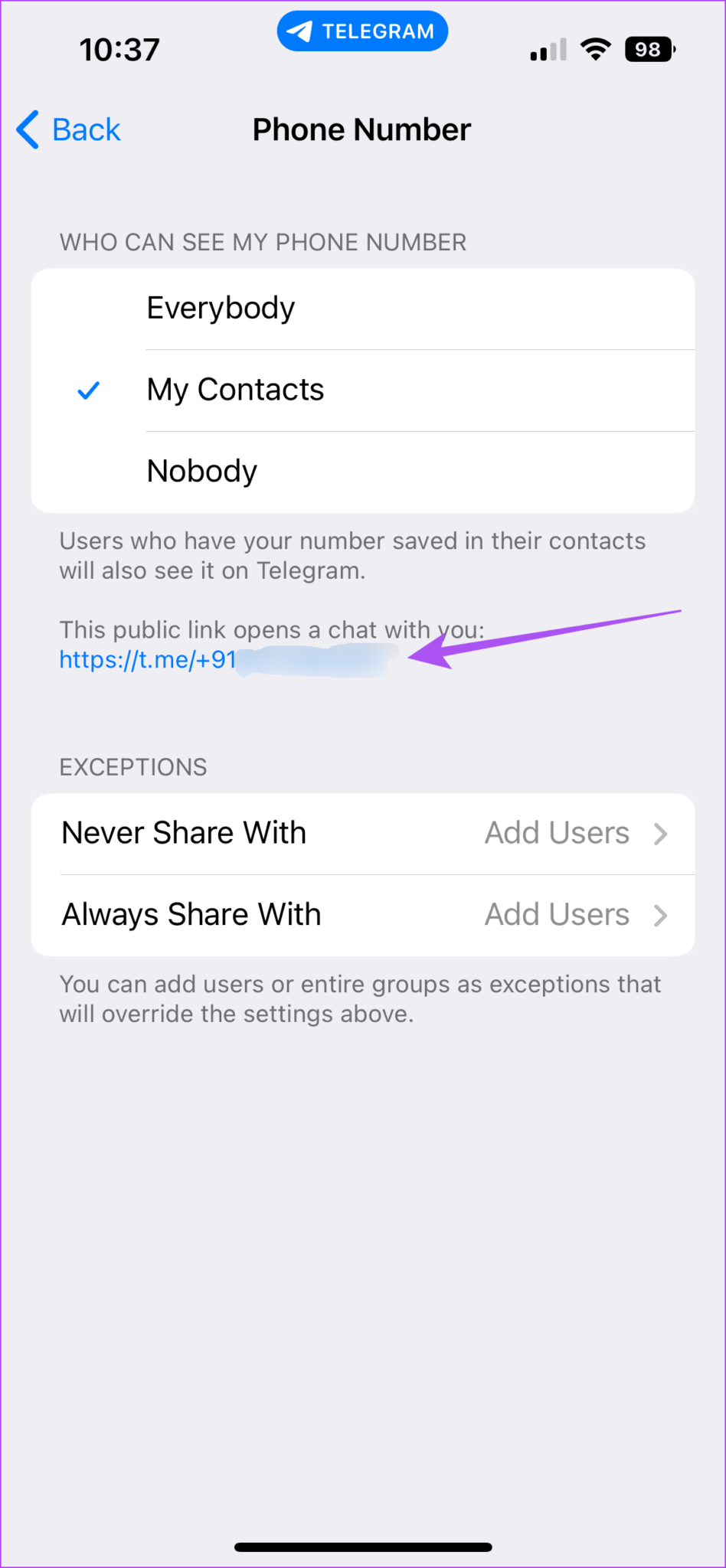 How to Create Phone Number Link on Telegram - Guiding Tech