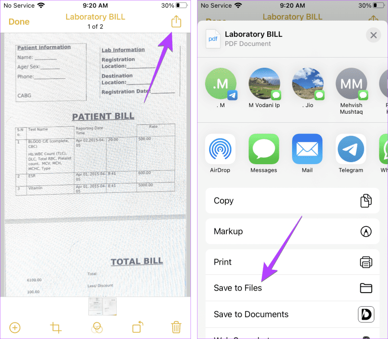 3 Ways to Send Scanned Documents From iPhone Notes - Guiding Tech