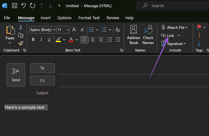How to Add and Delete a Hyperlink in an Outlook Email - Guiding Tech