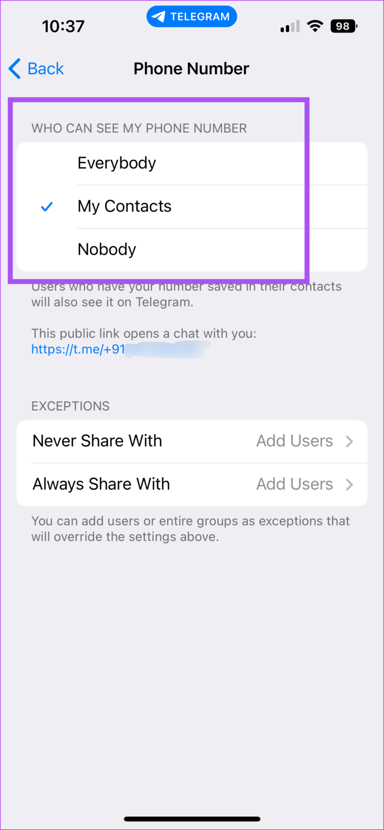 How to Create Phone Number Link on Telegram - Guiding Tech