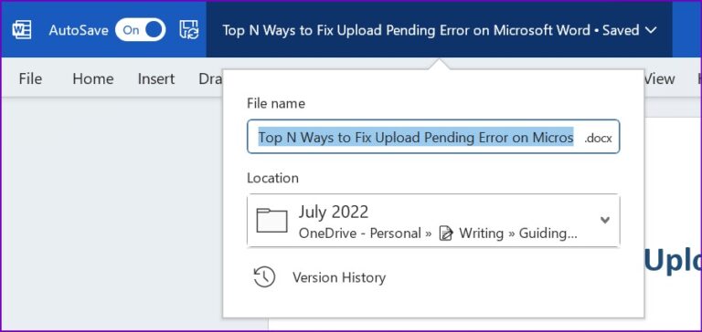 4 Ways to Fix Upload Pending Error on Microsoft Word - Guiding Tech
