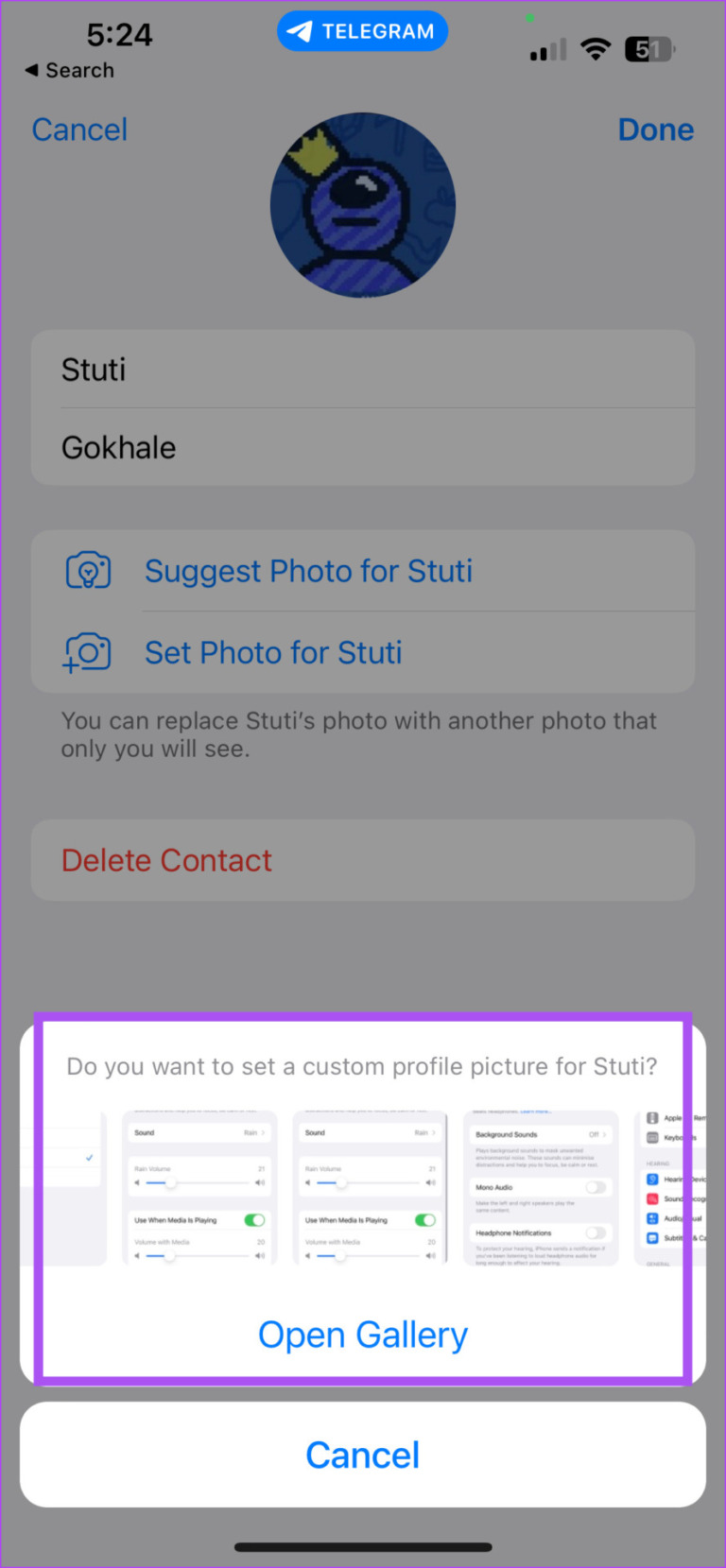 How to Set Custom Profile Picture for Contacts on Telegram on Desktop ...